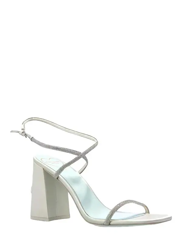 Kate Spade New York Say I Do Crystal-embellished Block-heel Sandals - Silver