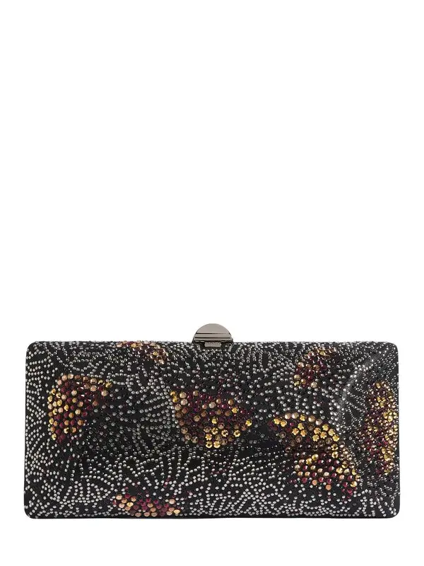 Rodo Suede-effect Embellished Clutch Bag - Black