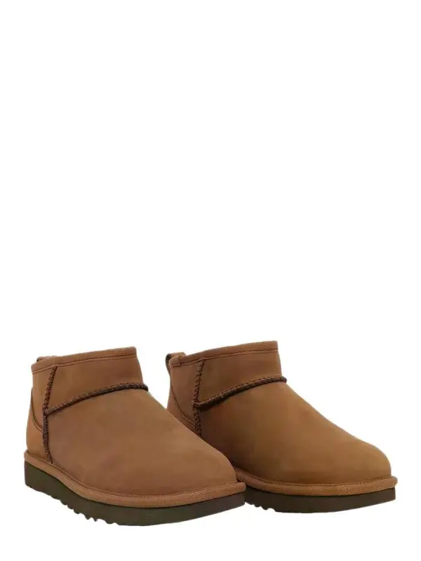 UGG Classic Ultra Mini Nubuck Ankle Boots - Brown