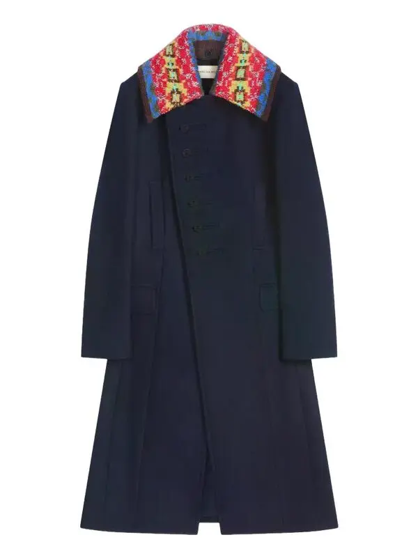 Dries Van Noten Fitted Wool Coat - Blue