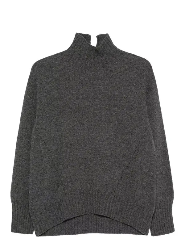 WHYCI High-neck Ribbed-trim Sweater - Grey