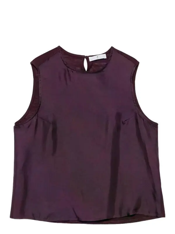 WHYCI Sleeveless Keyhole-back Blouse - Purple