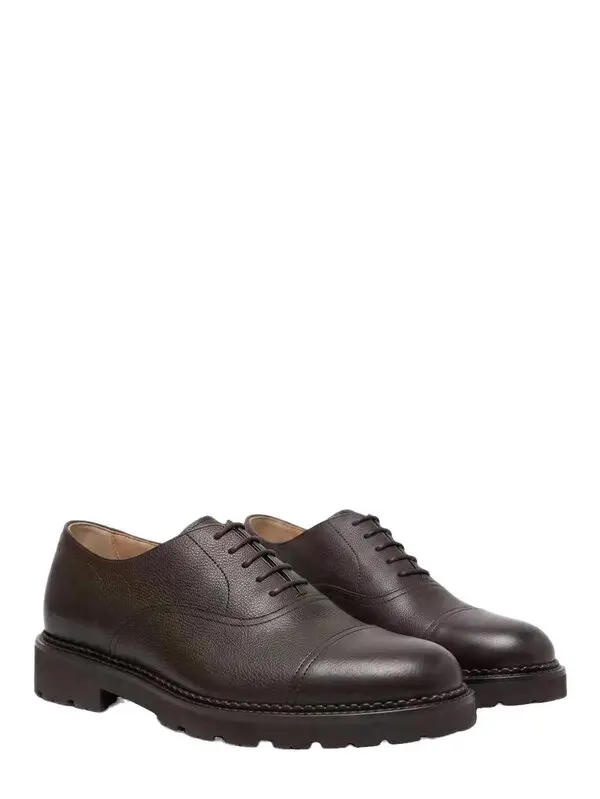 SCAROSSO Rupert Grain-leather Oxford Shoes - Brown