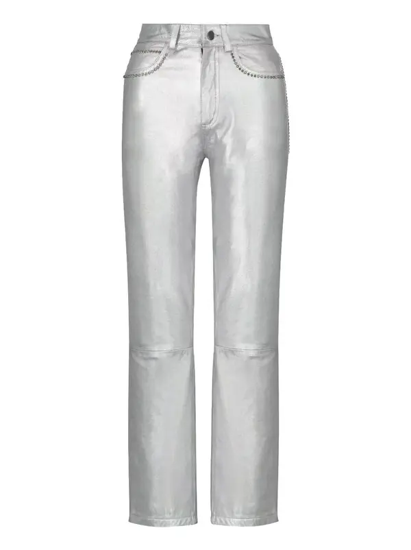 DANCASSAB Ruth Leather Trousers - Silver