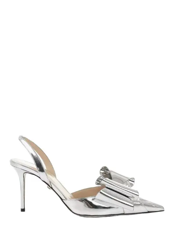 Mach & Mach Le Cadeau Bow-detail Slingback Pumps - Silver