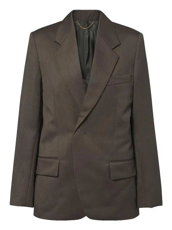 Victoria Beckham Virgin Wool Twill Blazer - Green