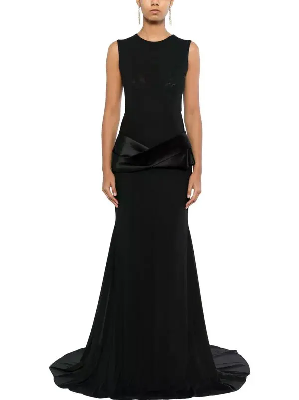 Alex Perry Strapless Corseted Draped Dress - Black