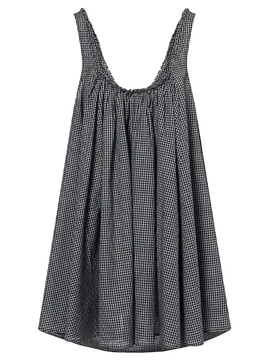 Dissh Arabella Check-print Cotton Mini Dress - Dark Check