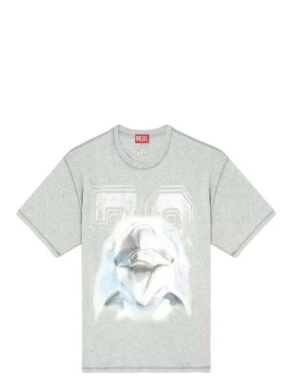 DIESEL® Relaxed T-shirt With Dolphin Graphic - Grey