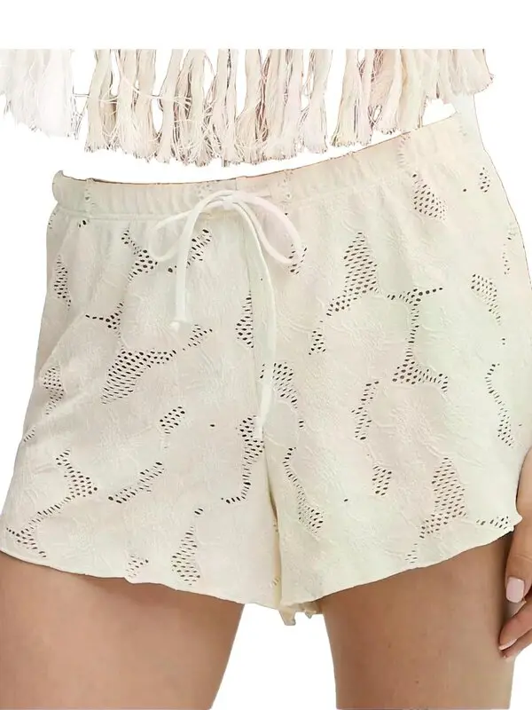 Rip Curl Oasis Floral-lace Drawstring Shorts - Neutrals