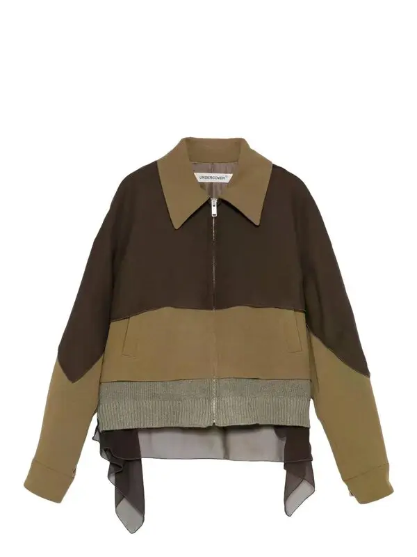 Undercover Colour-block Panelled Jacket - Brown