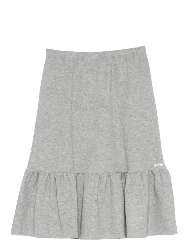AO YES Ruffled Jersey Skirt - Grey