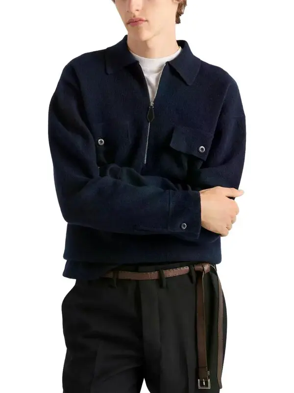 Prada Cashmere Polo Shirt - Blue