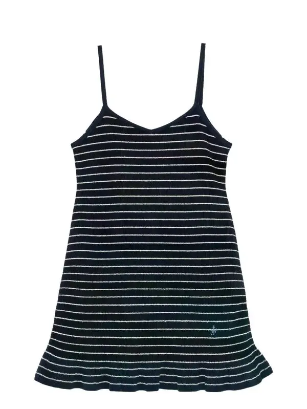 JW Anderson Striped Spaghetti-strap Mini Dress - Blue