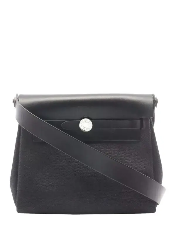 Hermès Military Toile And Vache Hunter Herbag Zip Crossbody Bag - Black