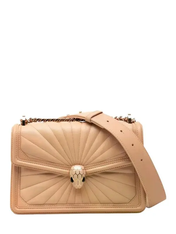 BVLGARI 2010-2026 Medium Quilted Calfskin Diamond Blast Serpenti Forever Shoulder Bag - Neutrals