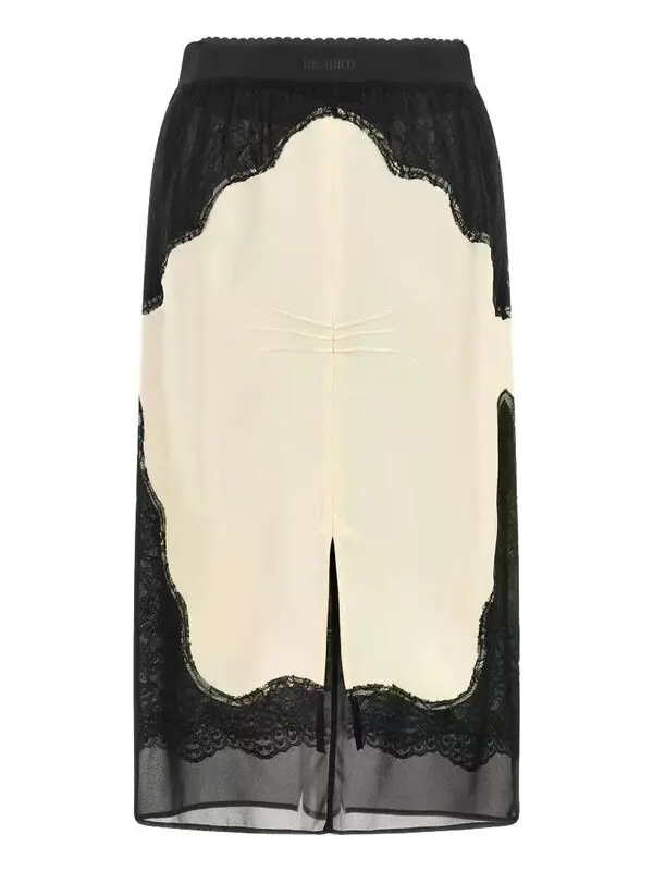 Attico Lace-insert Midi Skirt - Neutrals