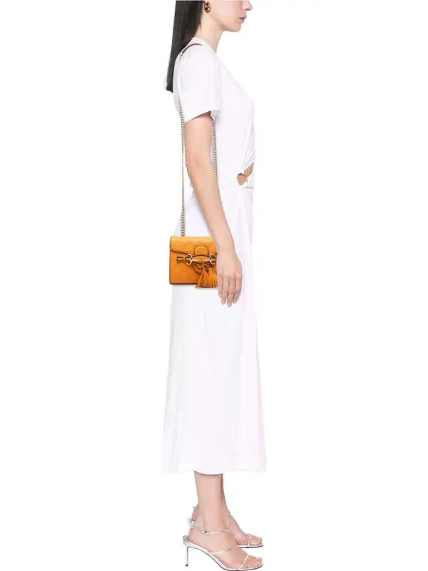 Gucci Embossed Leather Mini Emily Crossbody Bag - Orange