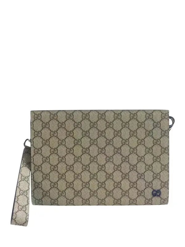 Gucci 2016-2026 Medium Bicolor Gg Supreme Pouch - Blue