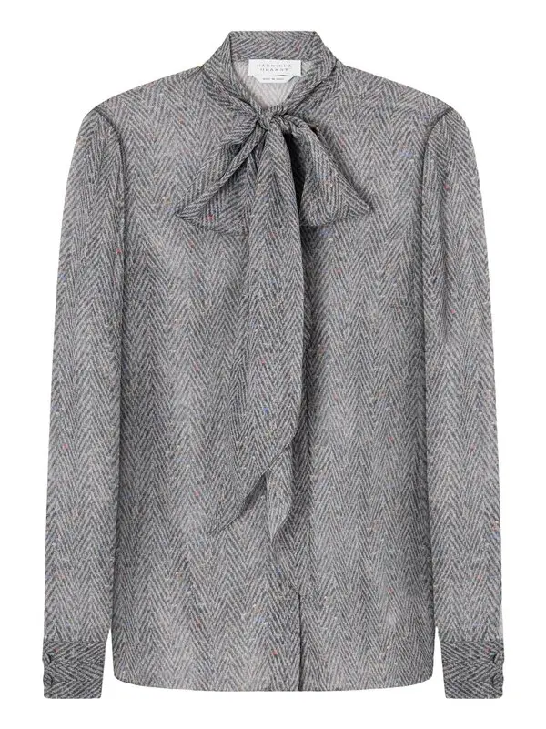 Gabriela Hearst Shildon Printed Silk-satin Blouse - Gray