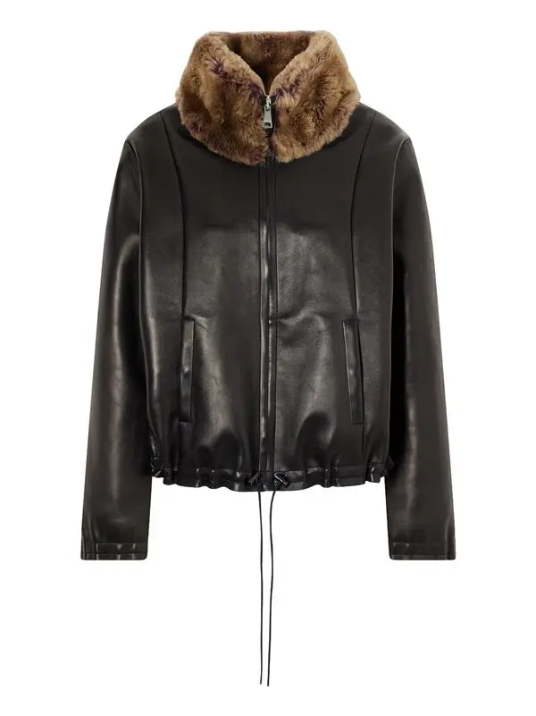 Stouls So Linda Shearling-trimmed Leather Jacket - Black