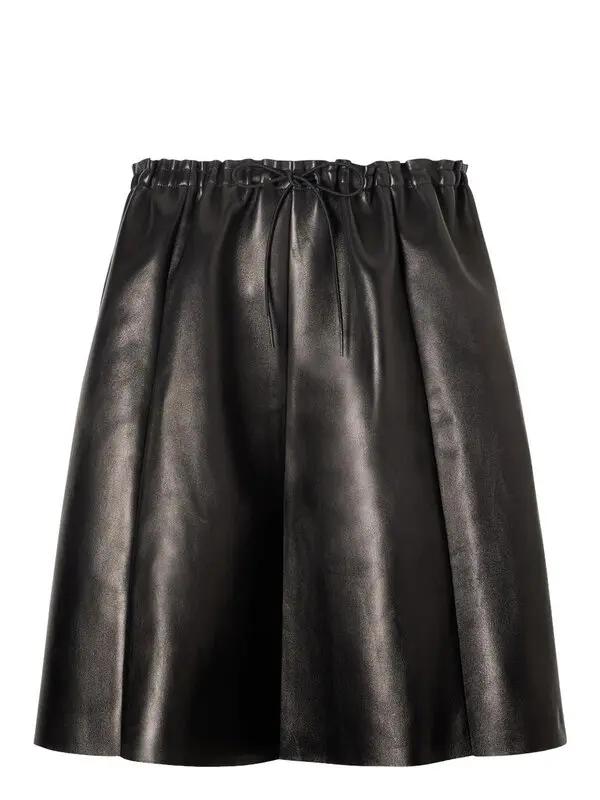 Stouls Naomi Paneled Leather Midi Skirt - Black