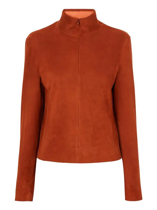 Stouls Selene Suede Turtleneck Shirt - Orange