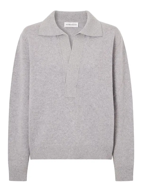 Victoria Beckham Genevieve Wool And Cashmere-blend Sweater - Gray