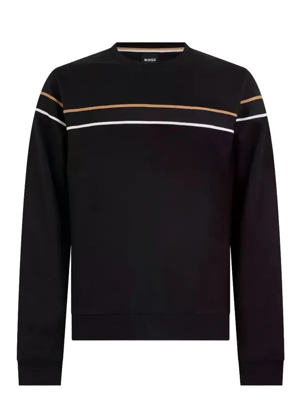 BOSS Stripe-detail Long-sleeve T-shirt - Black