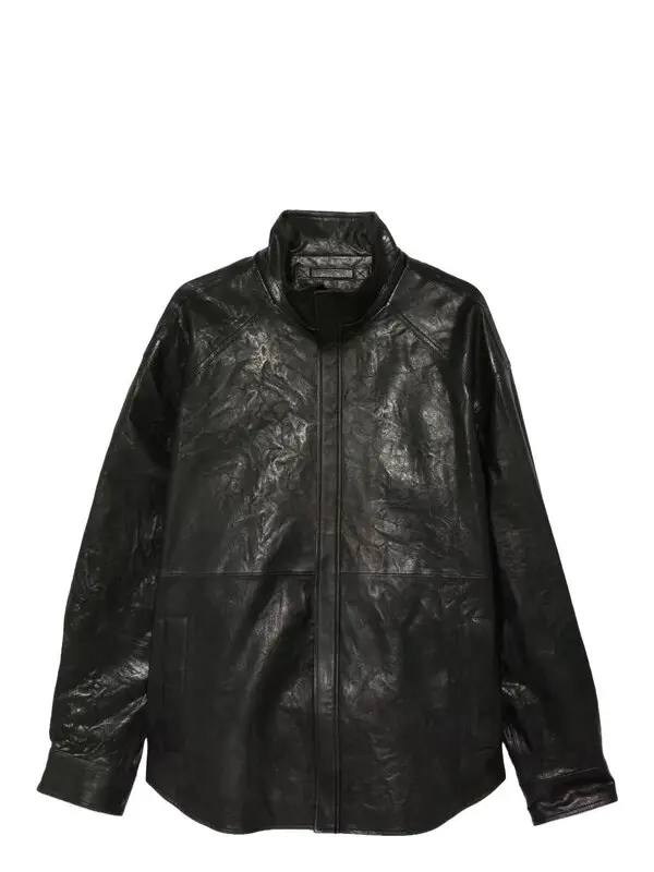 JUUN.J Crinkled Leather Jacket - Black