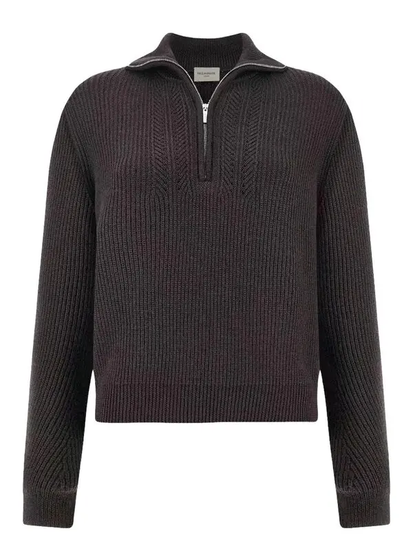 Paul & Shark Half-zip Ribbed Sweater - Grey