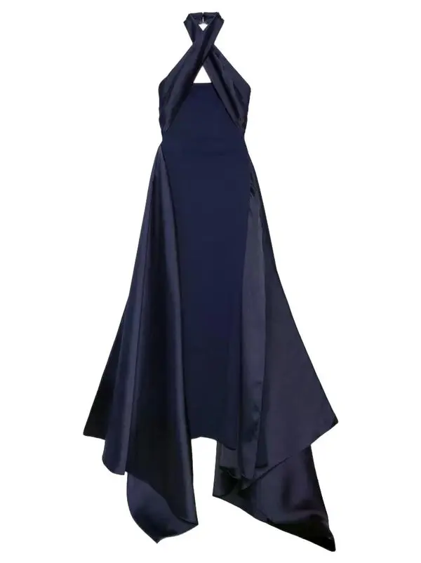 Solace London Rumi Halterneck Maxi Dress - Blue