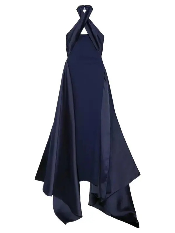 Solace London Rumi Halterneck Maxi Dress - Blue
