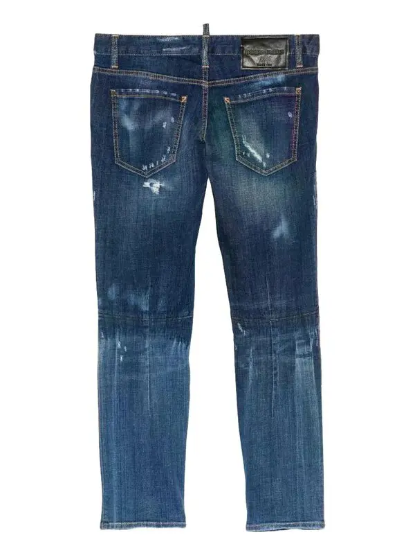 Dsquared2 Patch-detail Distressed Jeans - Blue