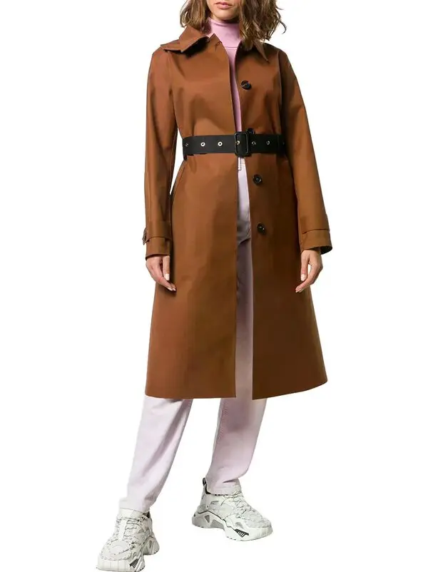 Mackintosh Belted Button Up Trench Coat - Brown