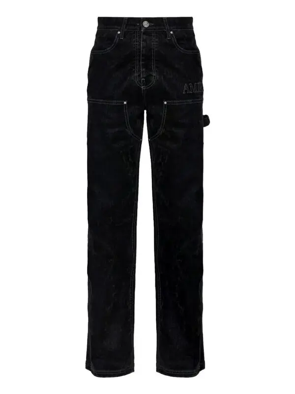 Amiri Logo-embroidered Carpenter Jeans - Black