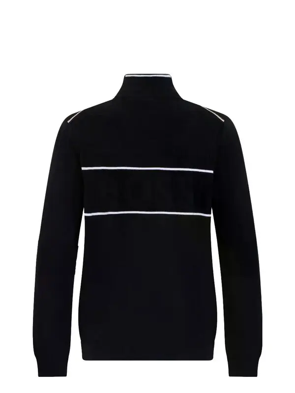 BOSS Quarter-zip Logo-print Sweater - Black