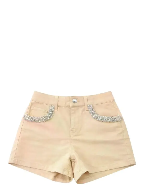 Liu Jo Shorts With Bejewelled Appliqués - Neutrals