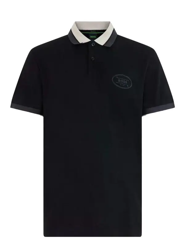 BOSS Logo-patch Polo Shirt - Black