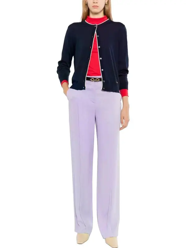Versace Contrast-trim Button-up Cardigan - Blue