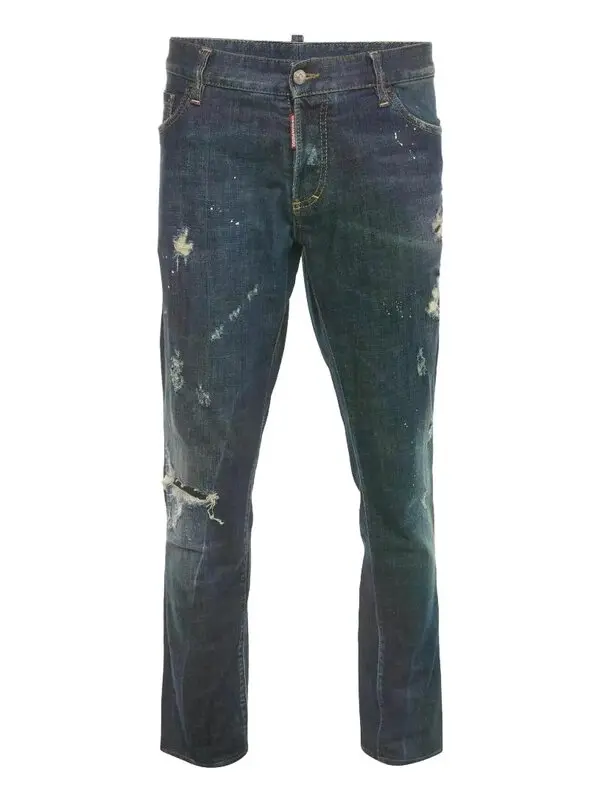 Dsquared2 Distressed Straight-fit Jeans - Blue