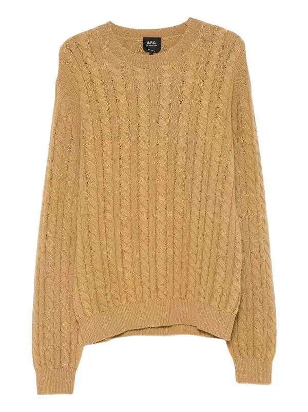 A.p.c. Cable-knit Crew-neck Sweater - Neutrals