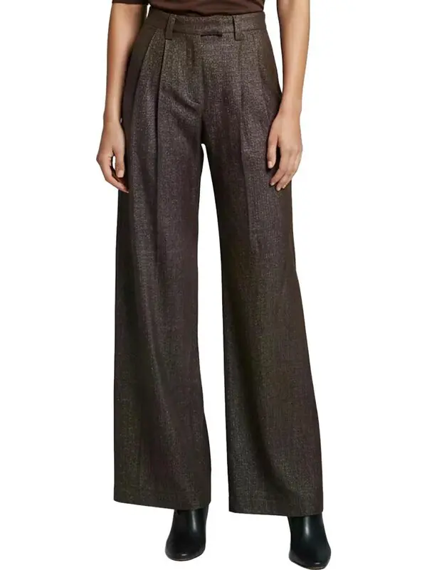Brunello Cucinelli Lurex Denim Loose Fit Jeans - Brown