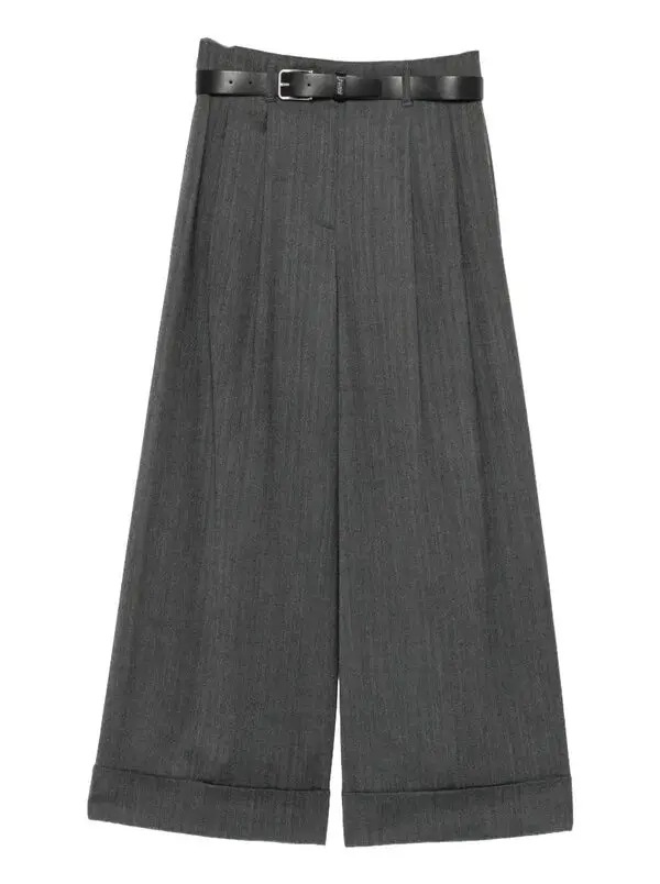 JUUN.J Pleated Wide-leg Trousers - Grey