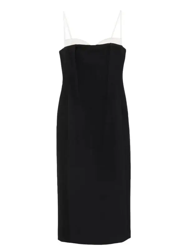 Simkhai Two-tone Spaghetti-strap Midi Dress - Black