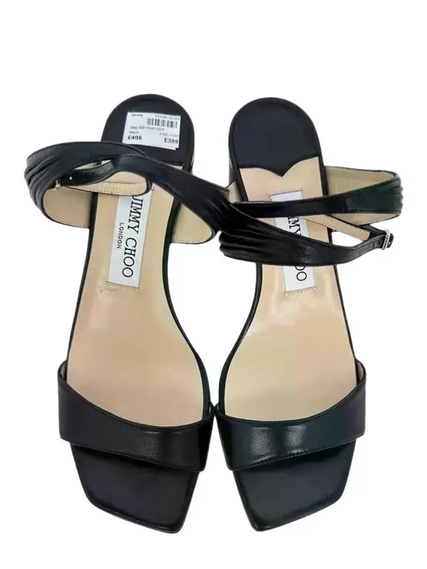 JIMMY CHOO Jago Leather Sandals - Black