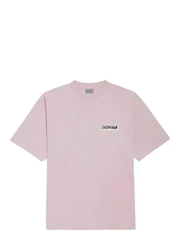 Balenciaga Masking Tape Medium Fit T-shirt - Pink