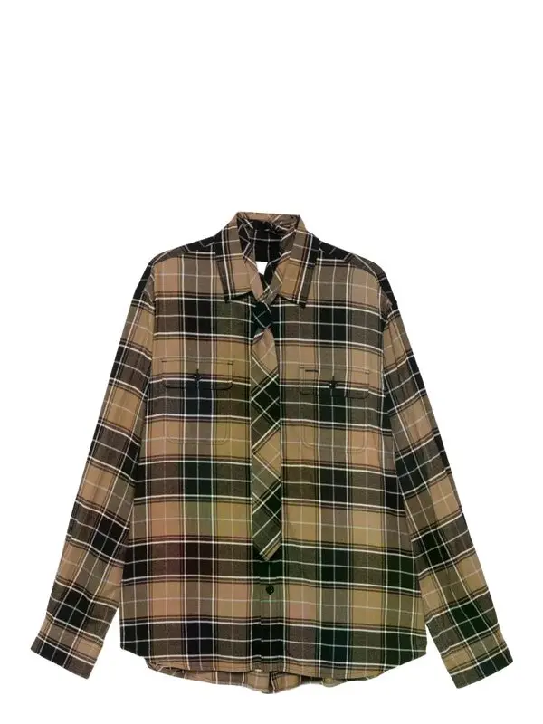 Sacai Plaid Shirt - Brown