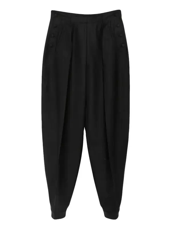 DARKPARK Taylor Button-embellished Pleated Trousers - Black