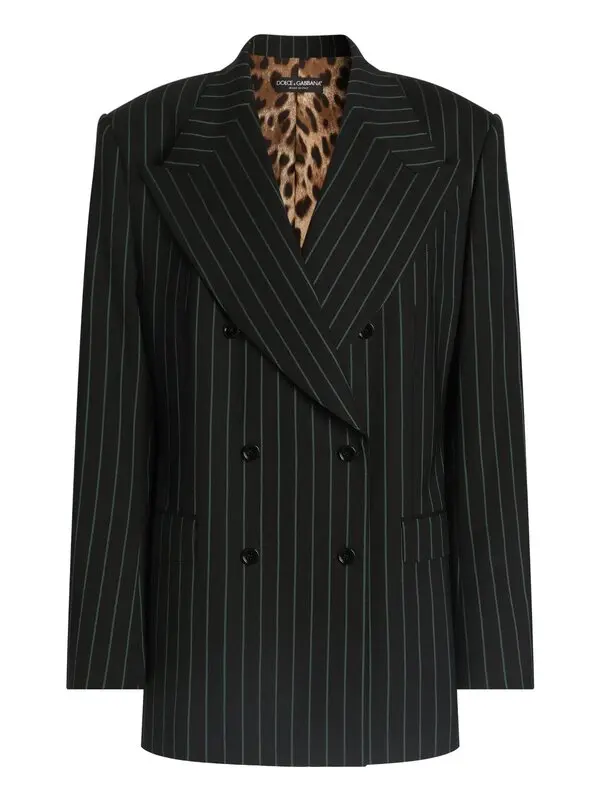 Dolce & Gabbana Pinstripe Wool Double-breasted Blazer - Multicolor